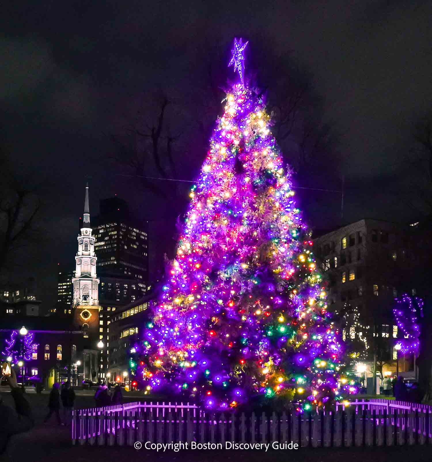 Christmas Tree With Lights On